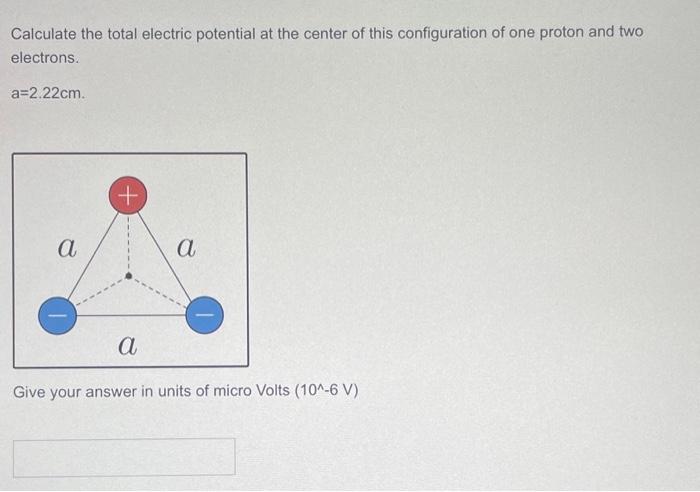 Solved Calculate the total electric potential at the center | Chegg.com