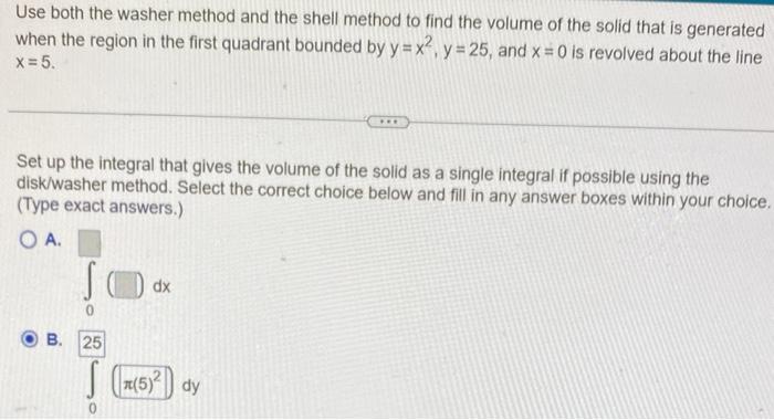 Solved Use both the washer method and the shell method to | Chegg.com