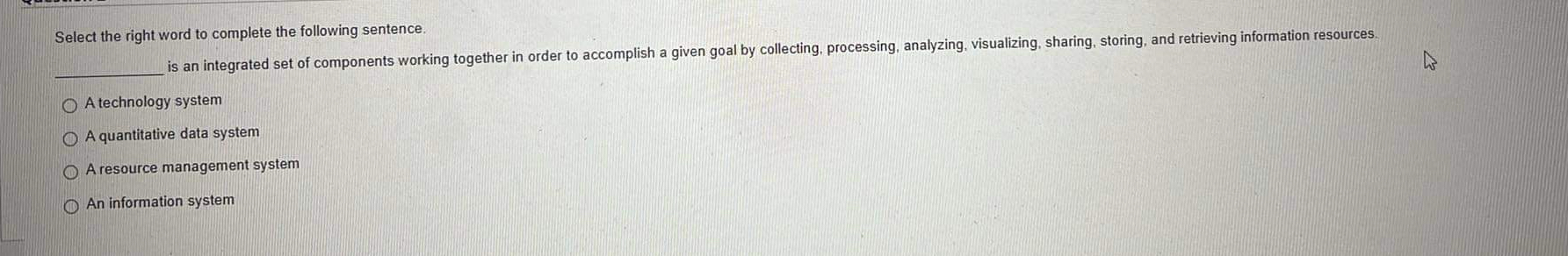 Solved Select the right word to complete the following | Chegg.com
