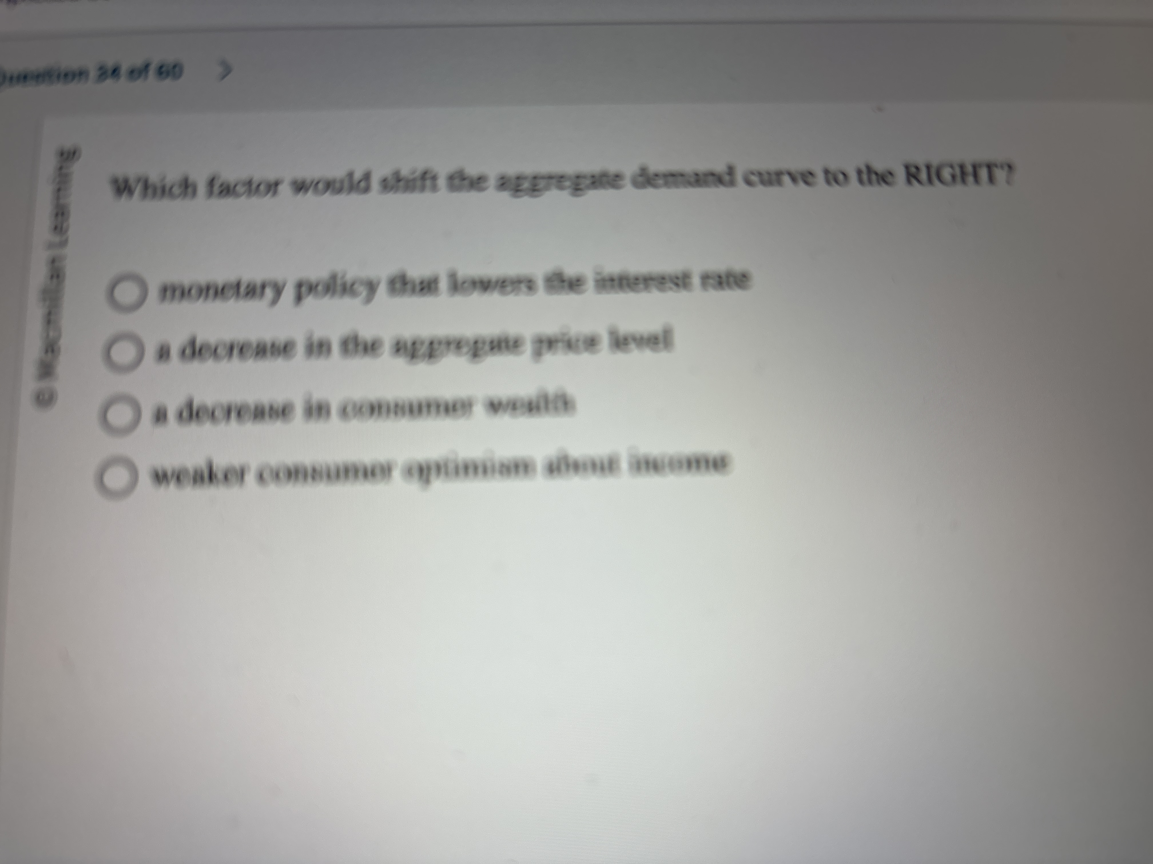 Solved Which factor would shift the ageregate demand curve | Chegg.com
