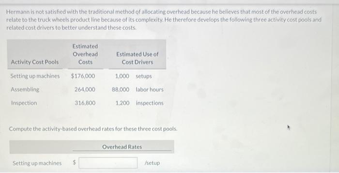Solved Hermann is not satisfied with the traditional method | Chegg.com
