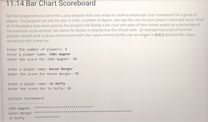 Solved 11.14 Bar Chart Scoreboard For this assignment you | Chegg.com
