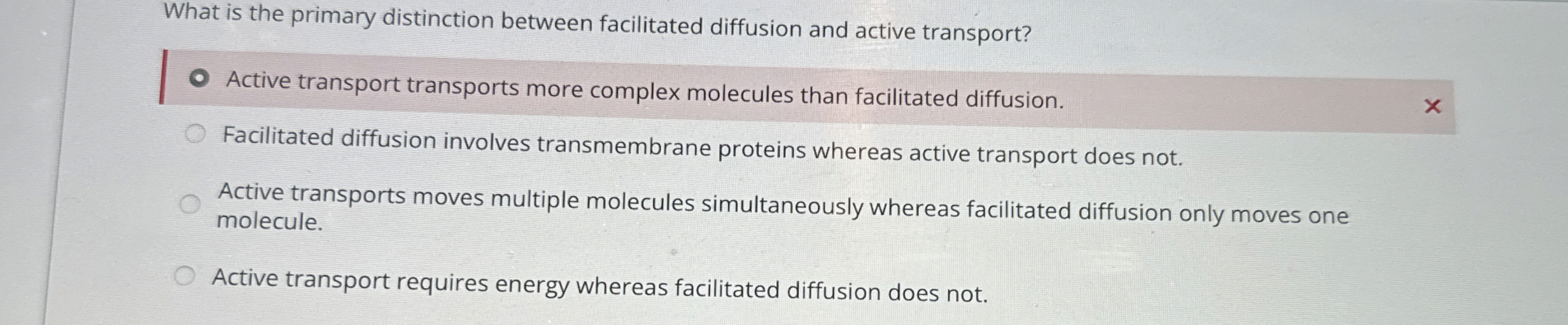 Solved What is the primary distinction between facilitated | Chegg.com