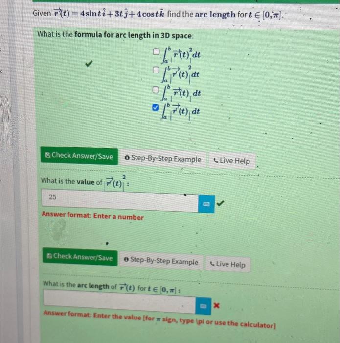 Solved Given r(t)=2costi^+2sintj^+2tk^ find the arc length | Chegg.com