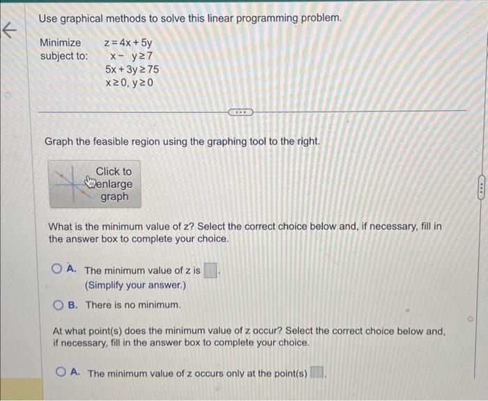 Solved Use graphical methods to solve this linear | Chegg.com