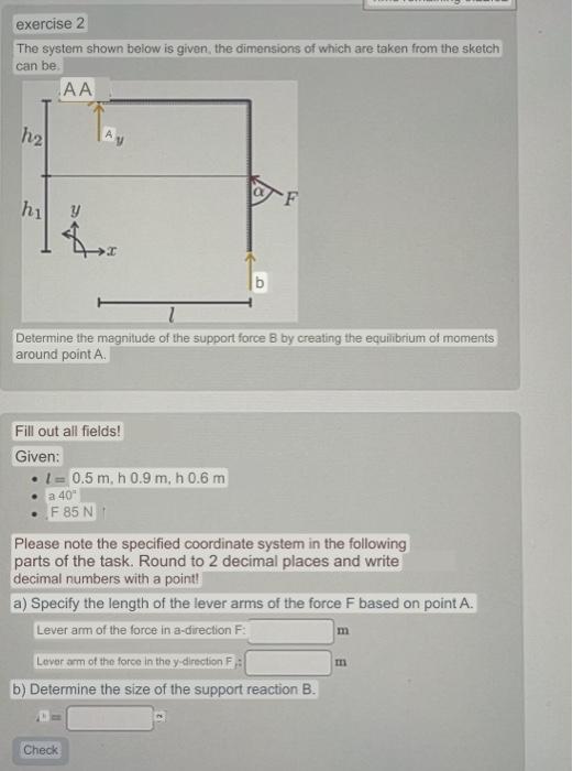 Solved The system shown below is given, the dimensions of | Chegg.com