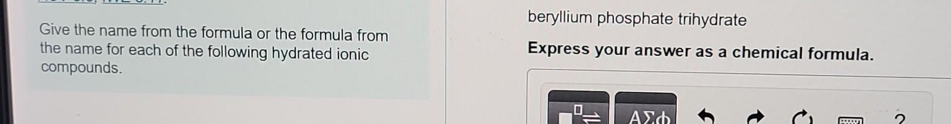 Solved Give the name from the formula or the formula from | Chegg.com