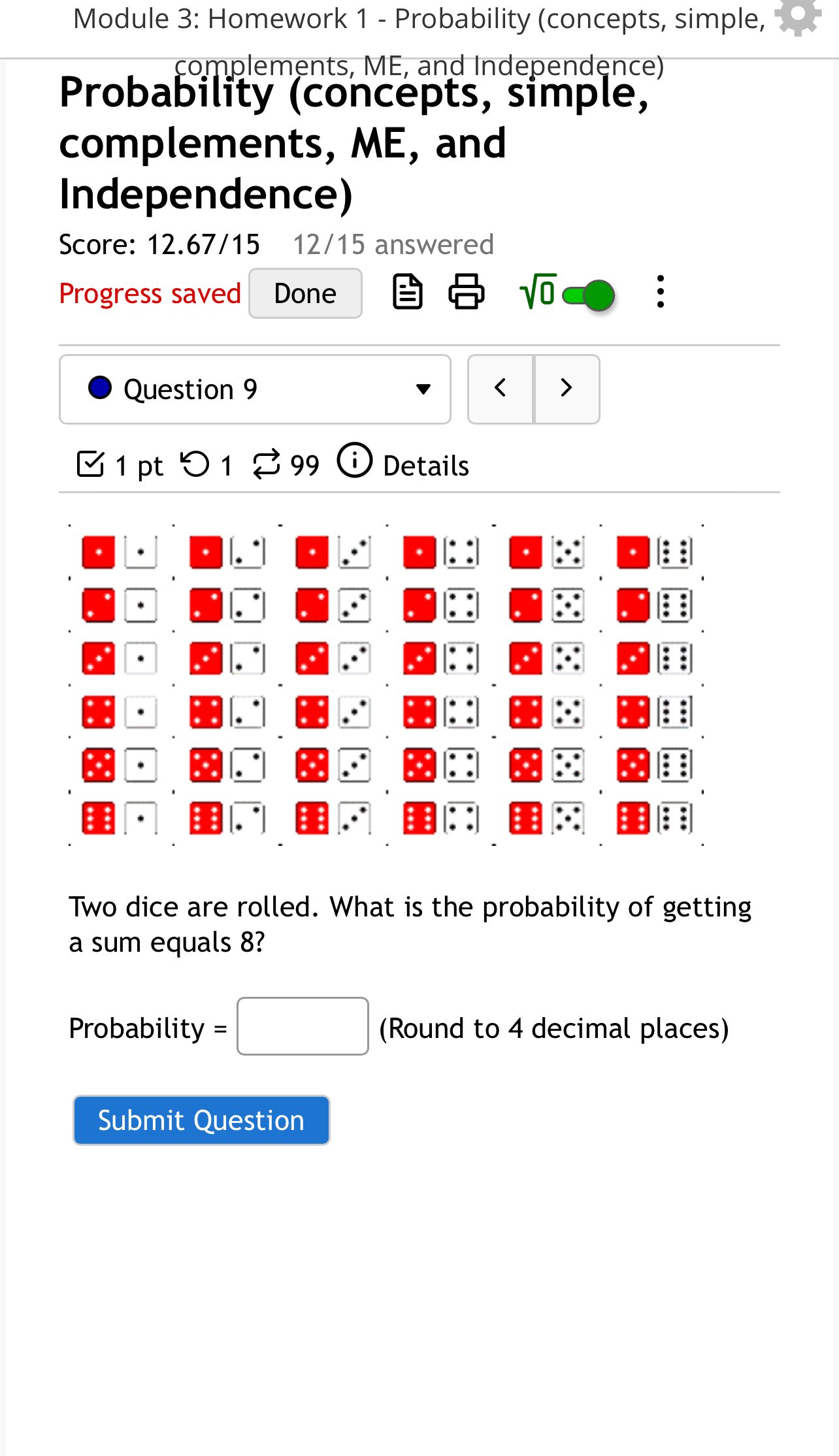 Solved Module 3: Homework 1 - ﻿Probability (concepts, | Chegg.com