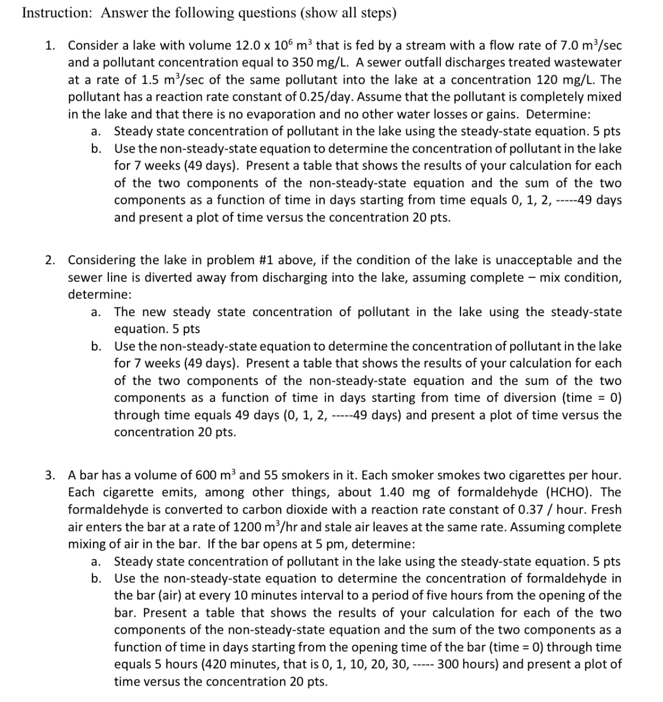 Solved Instruction: Answer the following questions (show all | Chegg.com