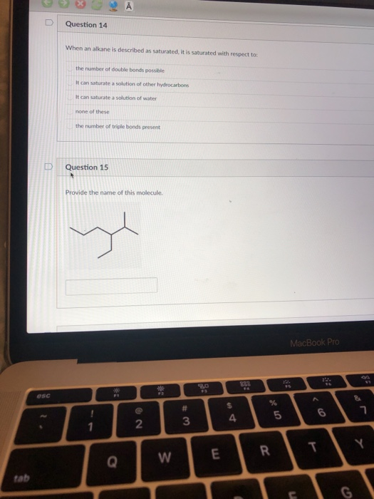 Solved Provide the name of this molecule. | Chegg.com