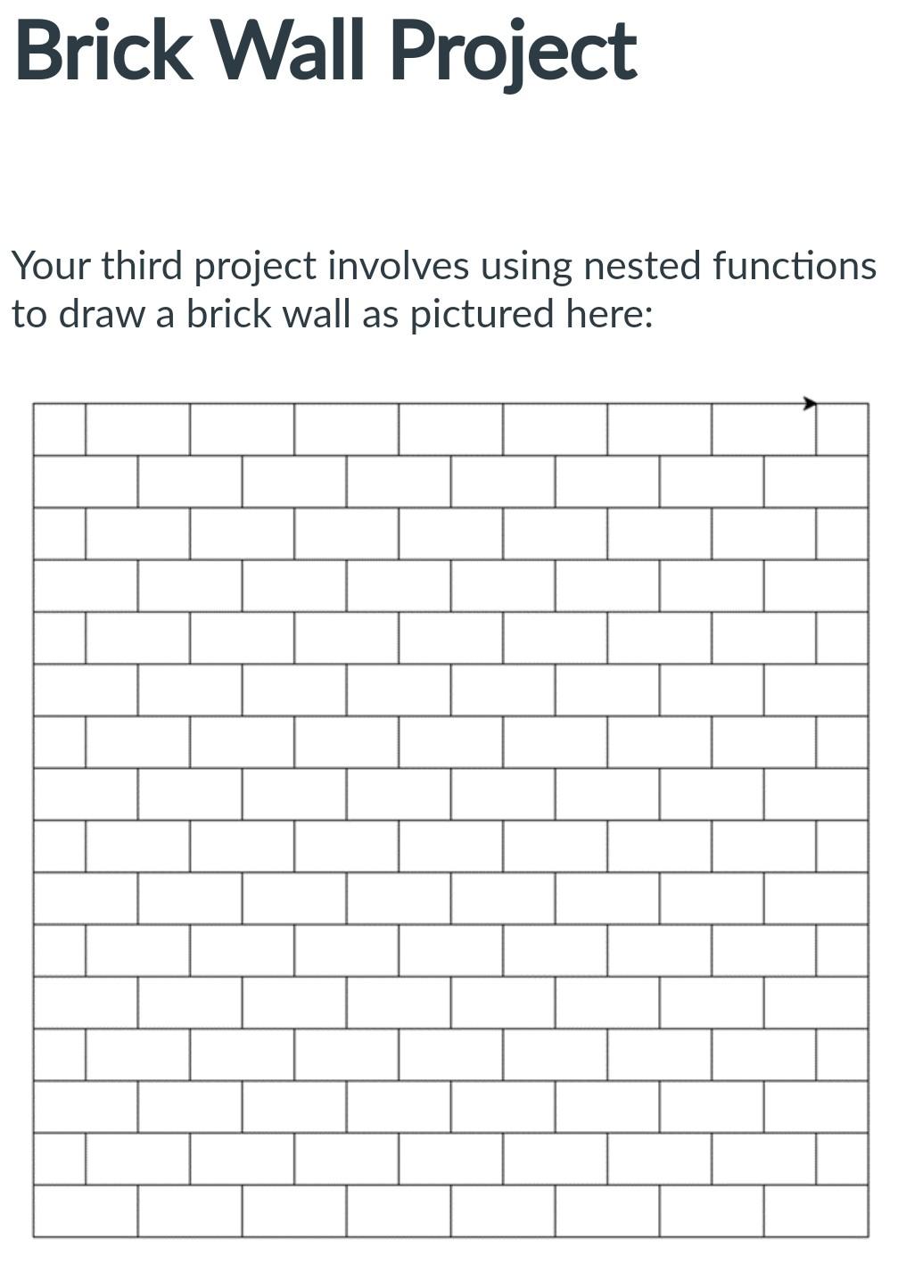 Solved Brick Wall Project Your third project involves using | Chegg.com