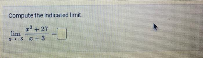 Solved Compute the indicated limit. limx→0xx2+x=Compute the | Chegg.com