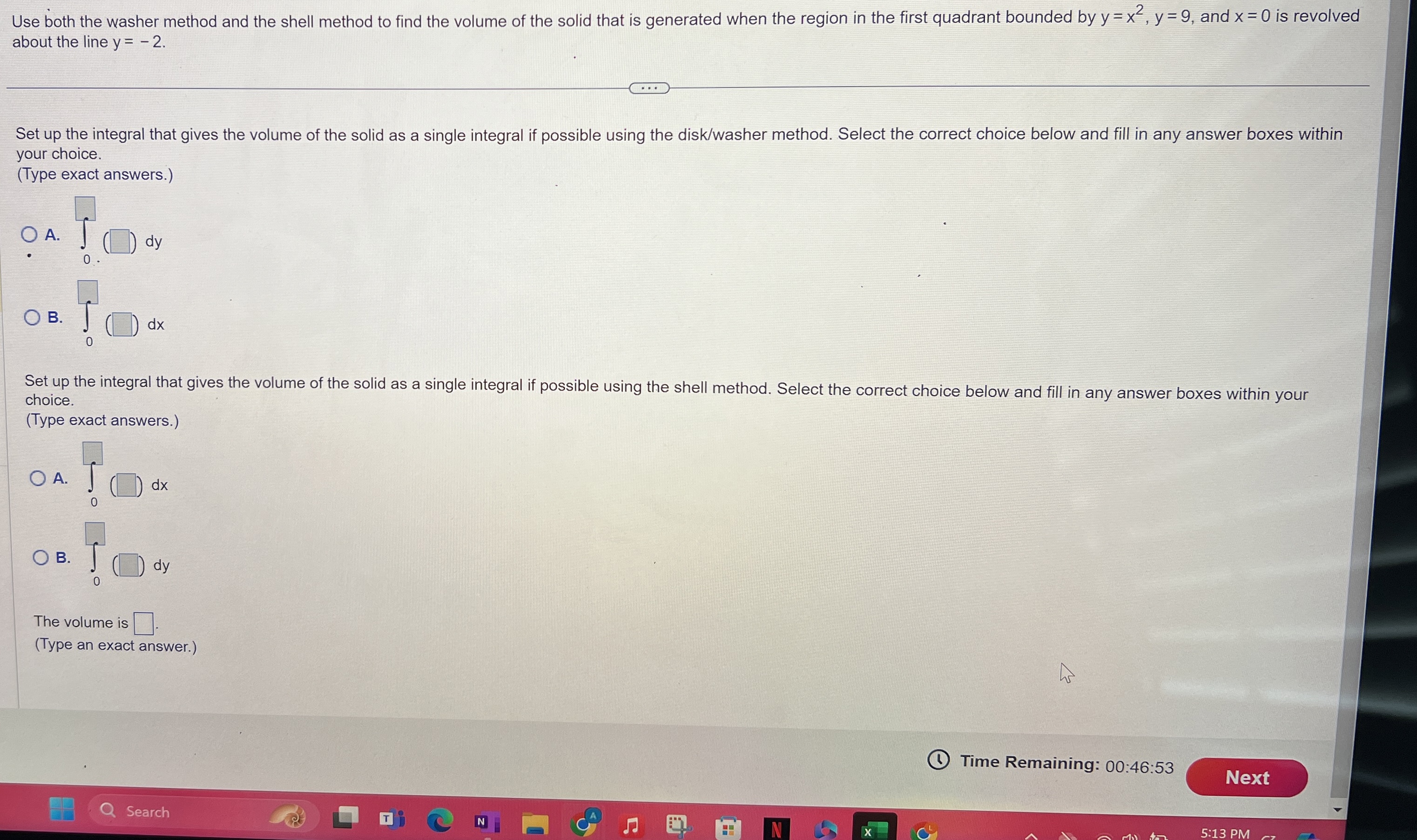 Solved Use both the washer method and the shell method to | Chegg.com