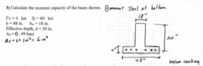 Solved 3) Calculate the moment capacity of the beam shown. | Chegg.com