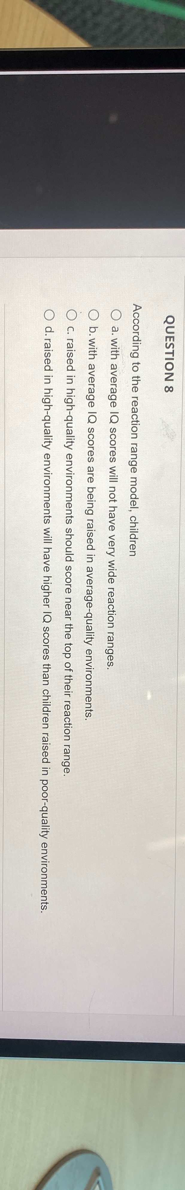 Solved QUESTION 8According to the reaction range model, | Chegg.com