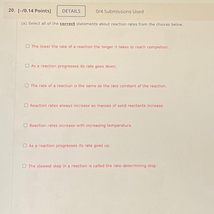Solved 0.14 Points] 0/4 Submissions Used a) Select all of | Chegg.com