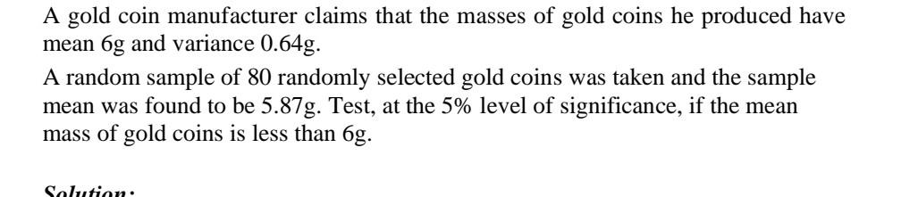 Solved A gold coin manufacturer claims that the masses of | Chegg.com