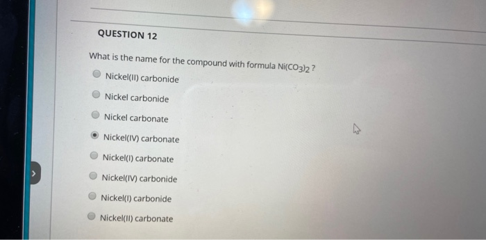 Solved QUESTION 12 What is the name for the compound with | Chegg.com