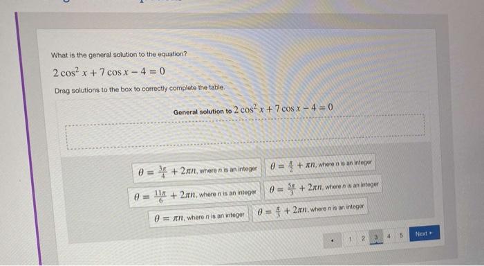 Solved What is the general solution to the equation? 2 cos? | Chegg.com