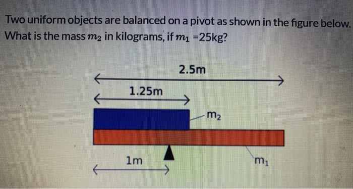 Solved Two uniform objects are balanced on a pivot as shown | Chegg.com