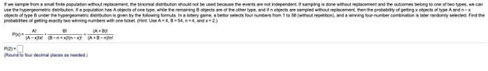 Solved If we sample from a small inte population without | Chegg.com