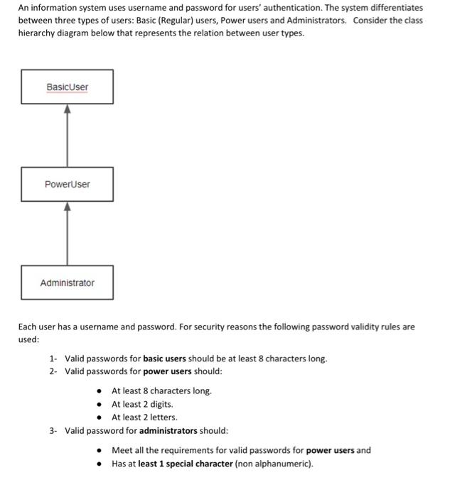 Solved An information system uses username and password for | Chegg.com