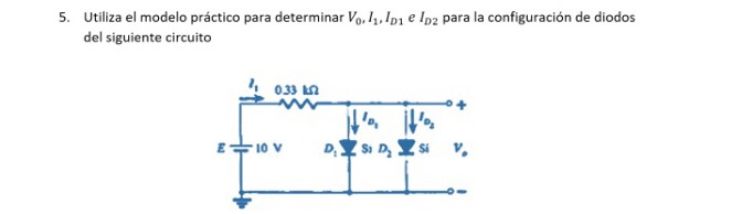 Solved use the practical model to determine V0, I1, Id1, and | Chegg.com
