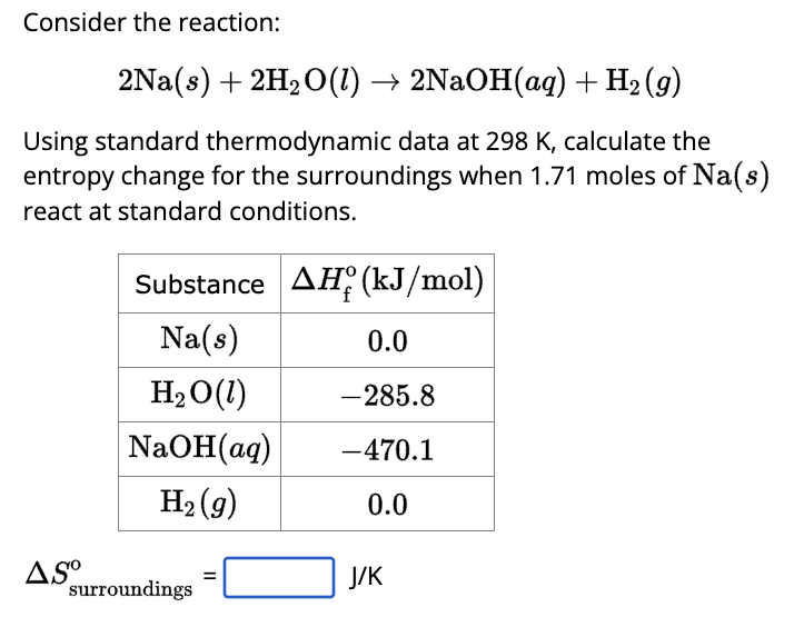 Solved Using standard thermodynamic data at 298K, ﻿calculate | Chegg.com