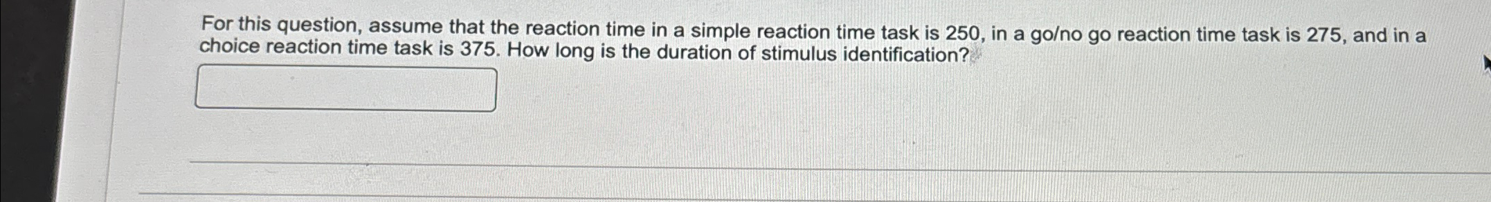Solved For this question, assume that the reaction time in a | Chegg.com