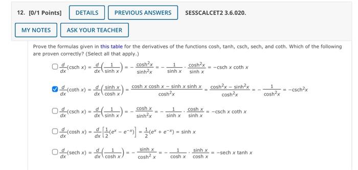 Solved Prove the formulas given in this table for the | Chegg.com
