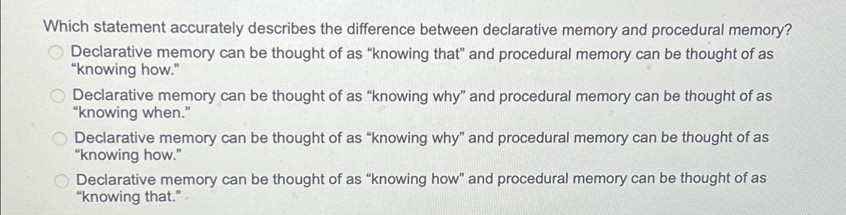 Solved Which statement accurately describes the difference | Chegg.com