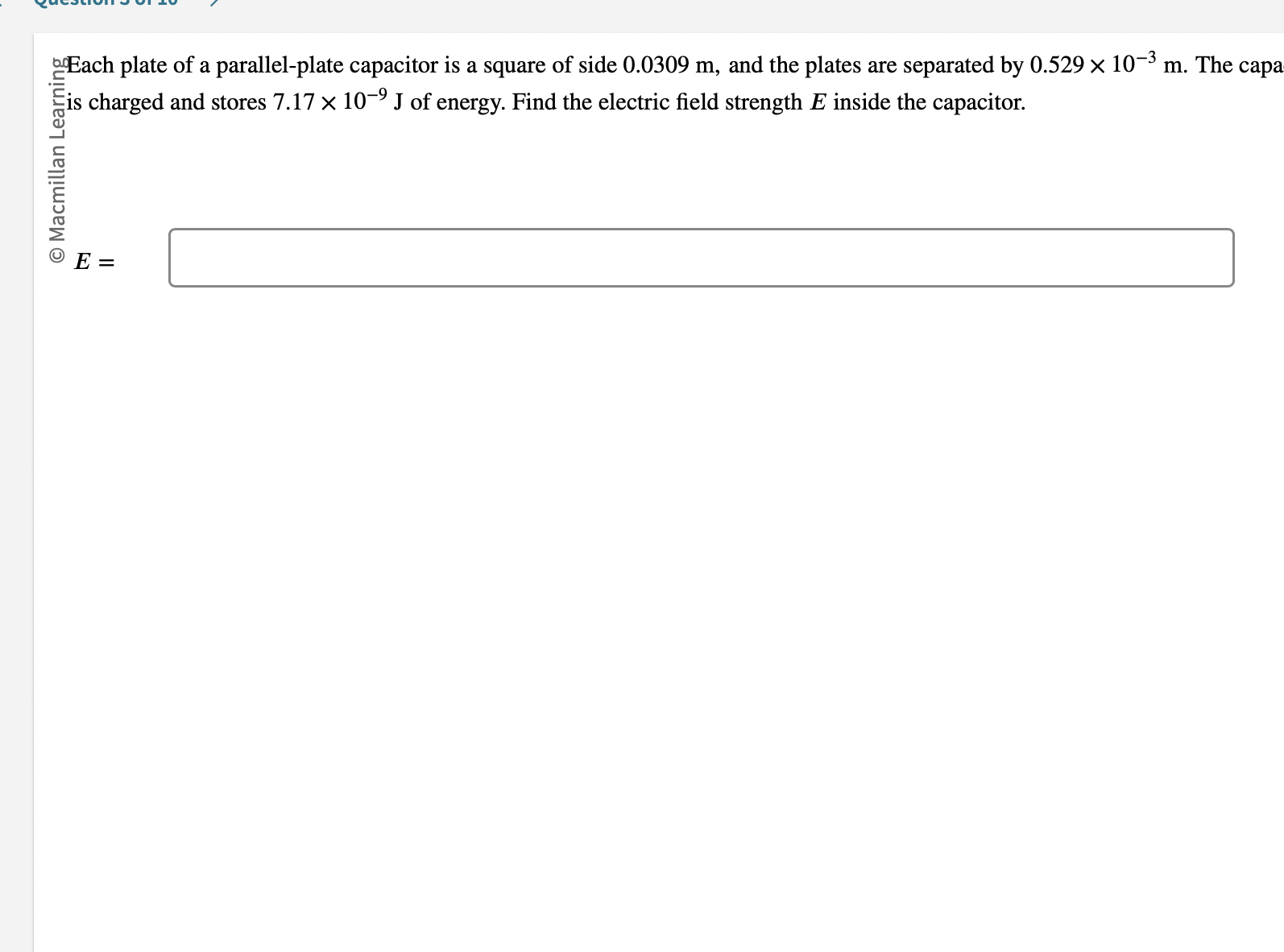 Solved Each plate of a parallel-plate capacitor is a square | Chegg.com