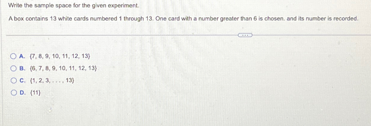 Solved Write the sample space for the given experiment.A box | Chegg.com