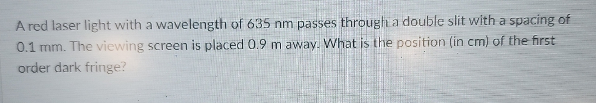 Solved A red laser light with a wavelength of 635nm ﻿passes | Chegg.com