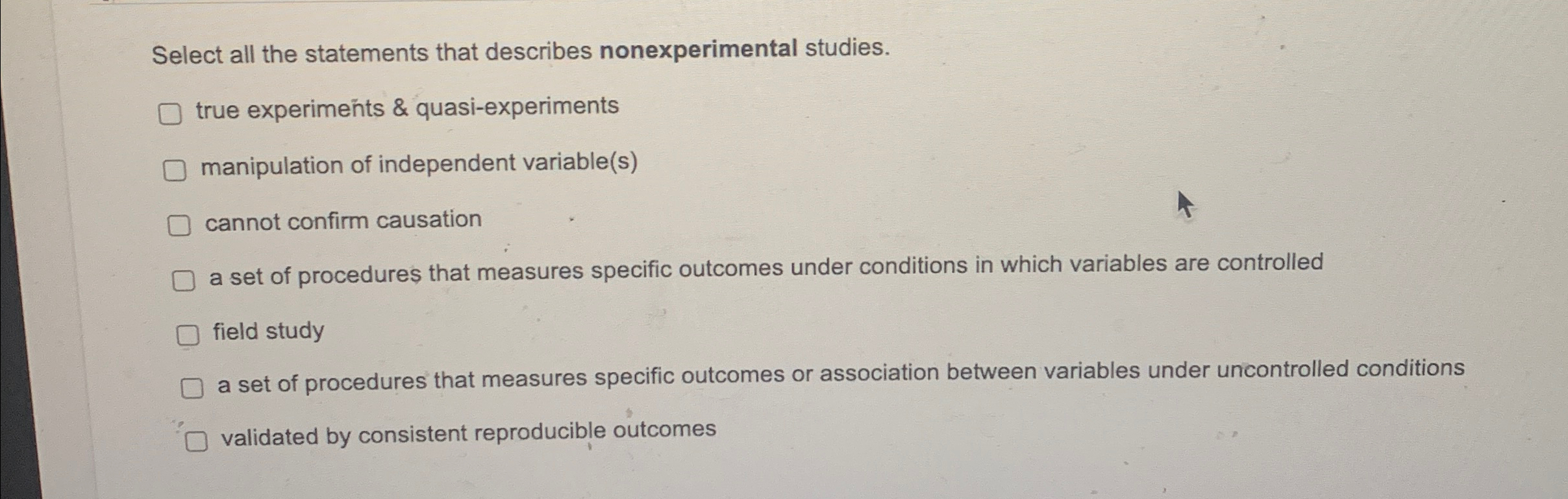 Solved Select all the statements that describes | Chegg.com