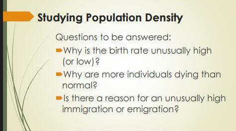 Solved Studying Population Density Questions to be answered: | Chegg.com