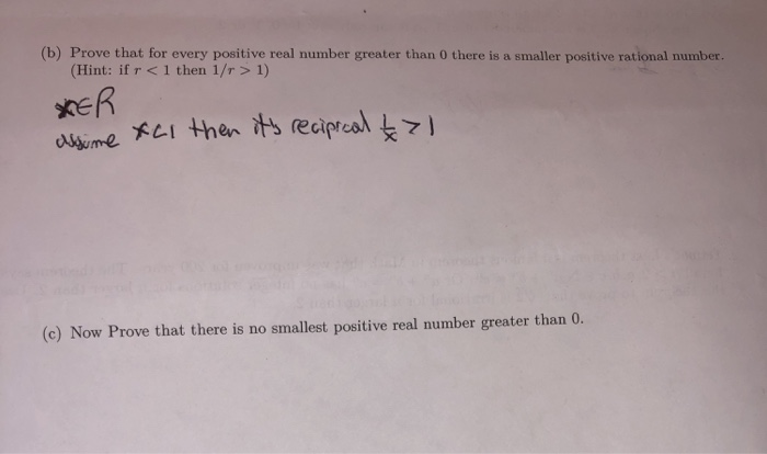 Solved (b) Prove that for every positive real number greater | Chegg.com