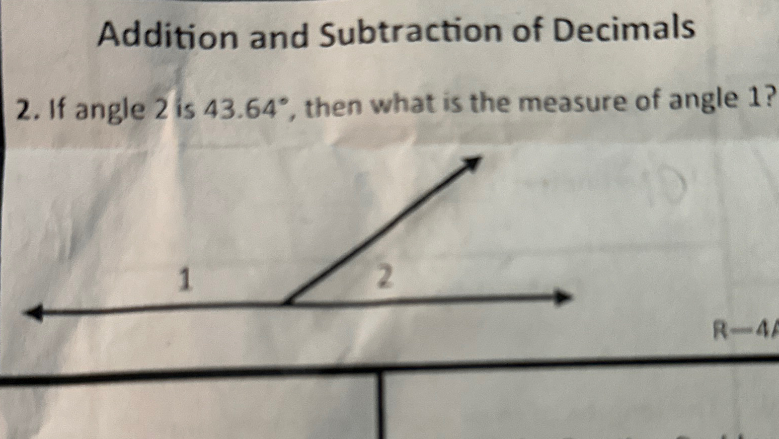 Solved Addition and Subtraction of Decimals2. ﻿If angle 2 | Chegg.com