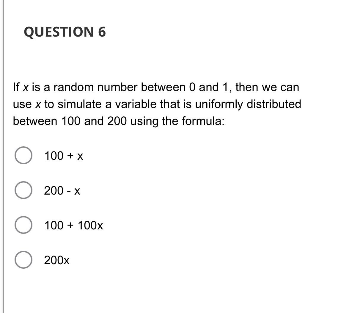 Solved QUESTION 6If x ﻿is a random number between 0 ﻿and 1 , | Chegg.com