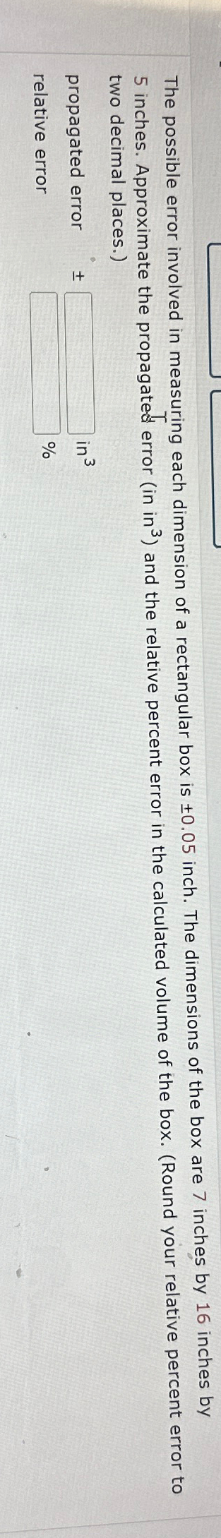 Solved The possible error involved in measuring each | Chegg.com