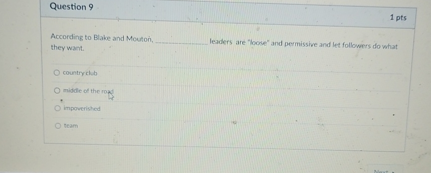 Solved Question 91 ﻿ptsAccording to Blake and Mouton, | Chegg.com