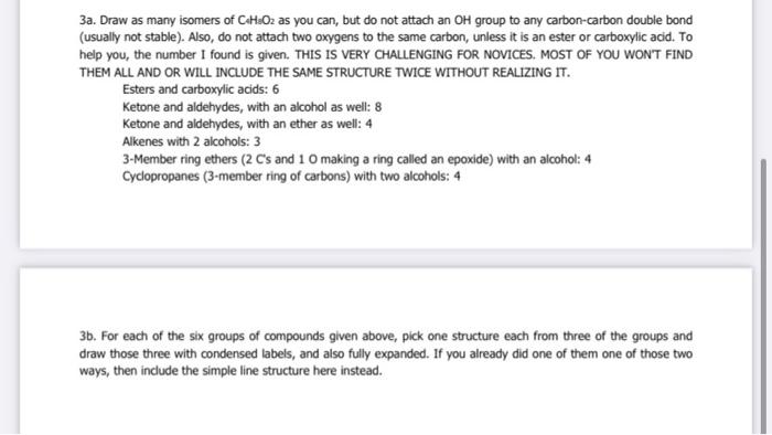 Solved 3a. Draw as many isomers of CH02 as you can, but do | Chegg.com