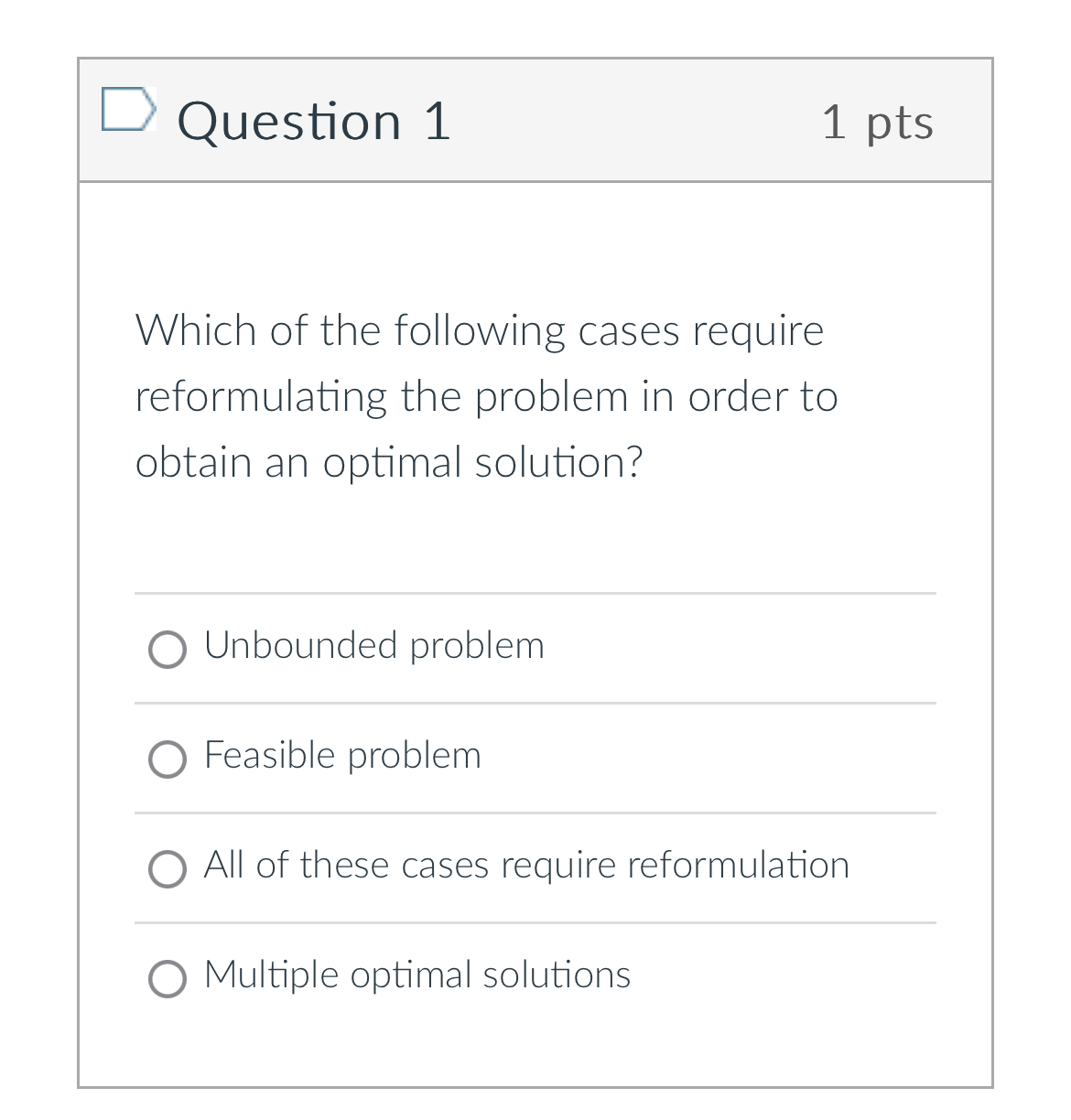 Solved Question 11ptsWhich of the following cases require | Chegg.com