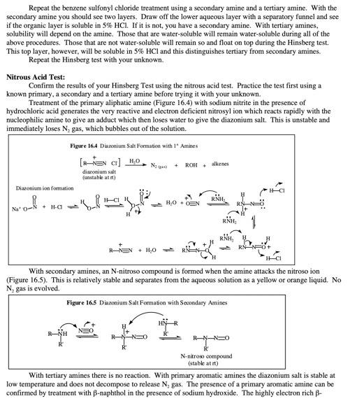 Solved 1. In Hinsberg test the final product for primary and | Chegg.com