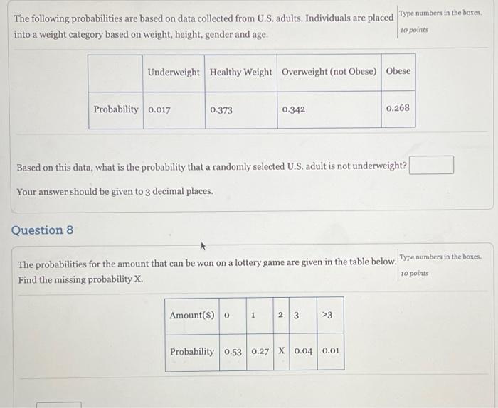 Solved The following probabilities are based on data | Chegg.com