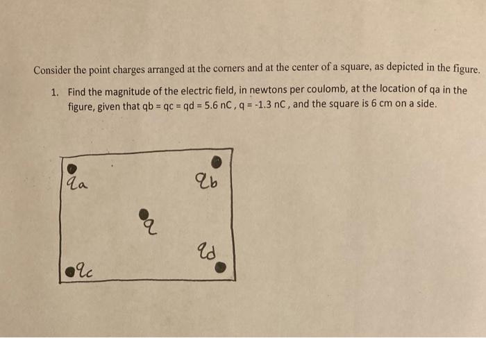 Solved Consider the point charges arranged at the corners | Chegg.com