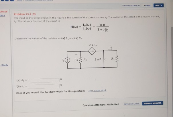 Solved PRINTER VERSION 4 BACK NEXT URCES W 6 Problem 13.2-23 | Chegg.com