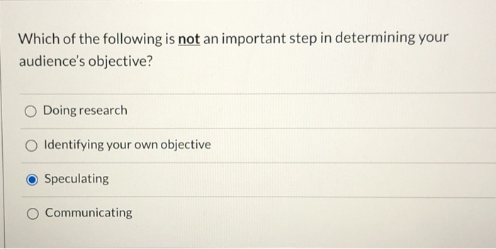 Solved Which of the following is not an important step in | Chegg.com