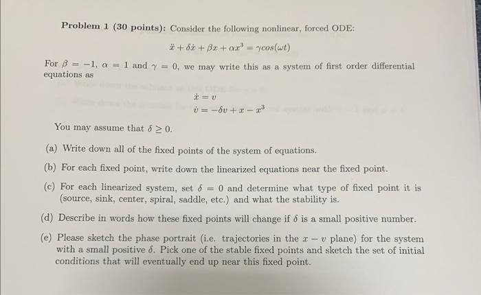 Solved Problem 1 (30 points): Consider the following | Chegg.com