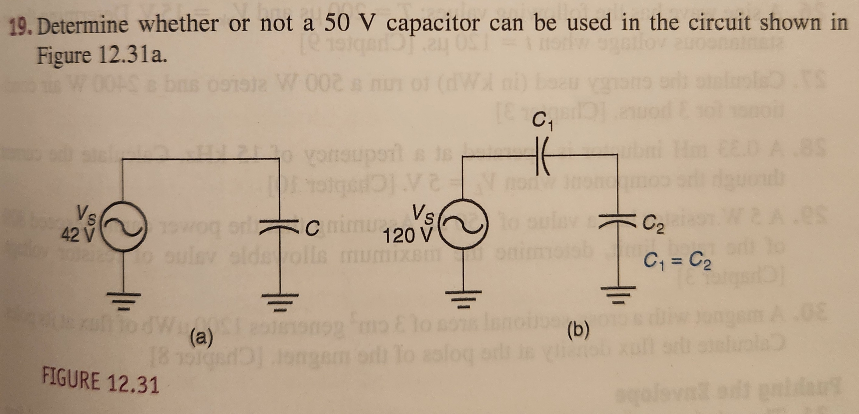 Solved 19. ﻿Determine whether or not a 50 ﻿V capacitor can | Chegg.com